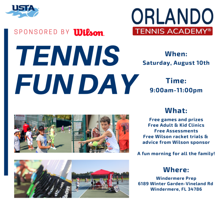 Fun Day – Saturday, August 10th | Orlando Tennis Academy